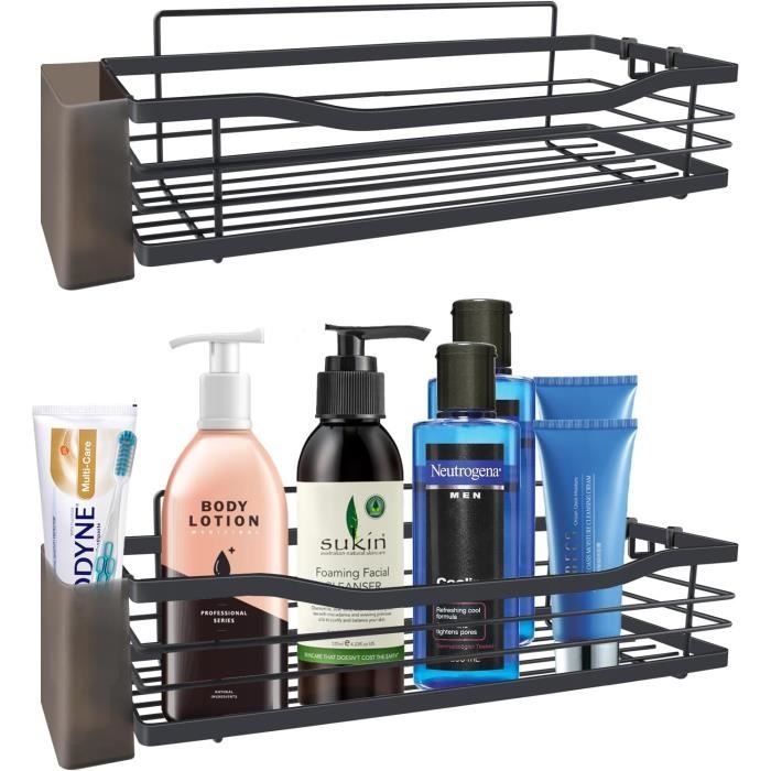 Rangement Douche, 2 Pièces Etagere Douche Sans Percage Accessoire Salle ...