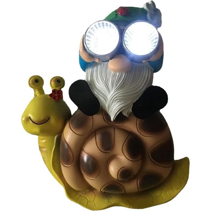 Statue D'Escargot Gnome, Statue D'Jardin Et Nain Pour L'Éclairage ...