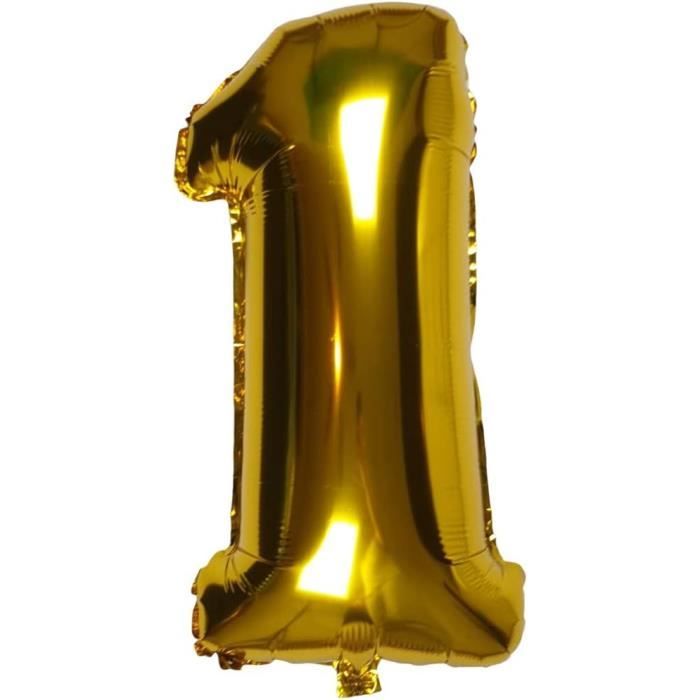 Ballon 1 An Or Xl - Ballon Anniversaire 1 An Decoration, Ballon Chiffre ...