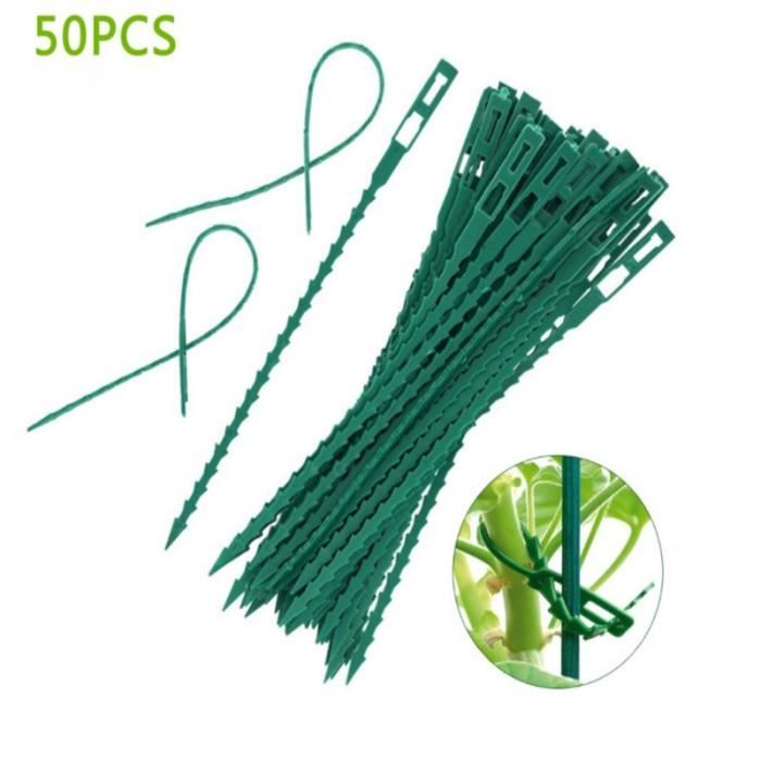 Jardinière,Attaches de jardin réutilisables en plastique,50 pièces ...