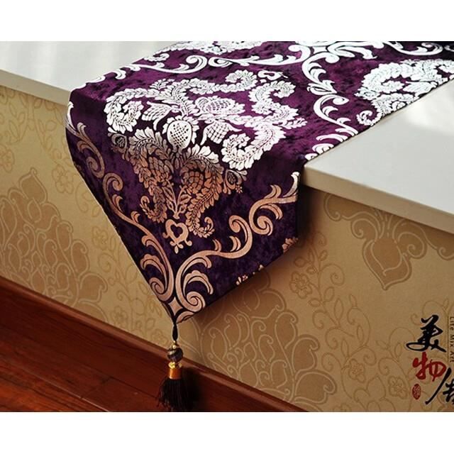 Chemin de Table - Artisanal - Violet - 30x180 cm - Décoration ...