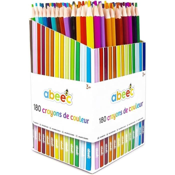 Abeec Set De 180 Crayons De Couleur Pour Enfants Et Adultes, Crayons De ...