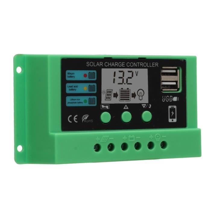 PAR - Contrleur de solaire Régulateur de solaire Régulateur de panneau PWM cran LCD réglable 12V ...