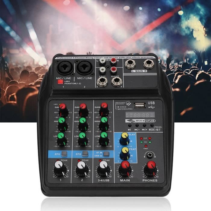 Table de mixage - CIKONIELF - Mini mélangeur 4 canaux - Bluetooth - USB ...