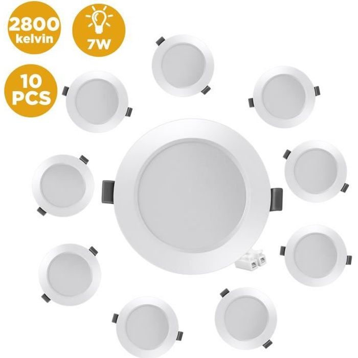 Eande 10×spots Led Intérieur Encastrable 7w Equi 70w Ampoule Halogène