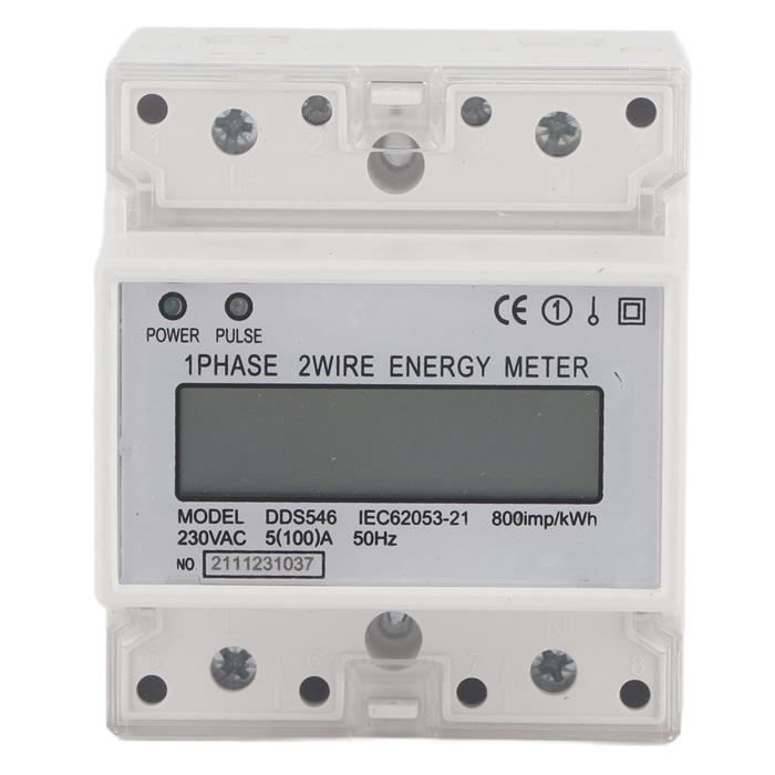 EJ.life compteur d'énergie LCD Compteur d'énergie monophasé 5-100A ... EJ.life compteur d'énergie LCD Compteur d'énergie monophasé 5-100A ...