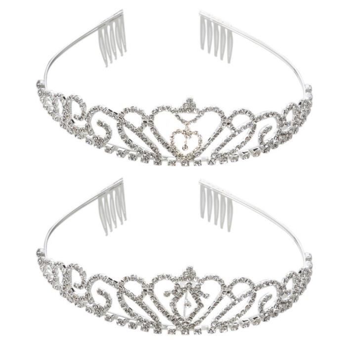 2 pièces couronne de strass de mariée avec peigne coiffe en alliage ...