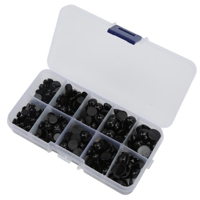 KIMISS yeux de poupée noirs 360pcs noir rond poupée yeux multi tailles ...