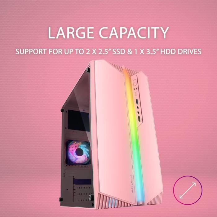 Mars Gaming MC-S1 Boîtier PC Micro-ATX Ultra-Compact Rose - Cdiscount ...