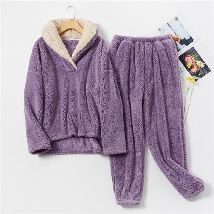 Ensemble De Pyjama Femme Automne Hiver - Femme Loungewear-Vetements De ...