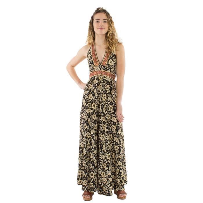 Robe Coline longue bohème dos nu Noir - Cdiscount Prêt-à-Porter