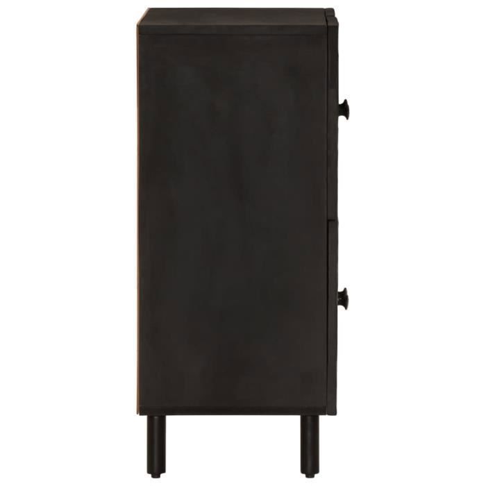 ABB Armoire latérale noir 60x33x75 cm bois massif de manguier - Pwshymi ...