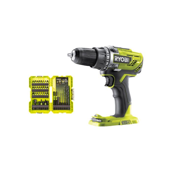 Pack RYOBI - Perceuse-visseuse R18DD3-0 - 18V One+ sans batterie ni chargeur - Coffret empilable ...