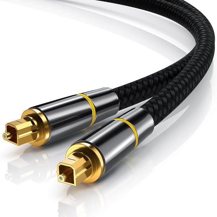CSL - 2m mètres Câble Toslink HQ Platinum Optique numérique - Fibre ...