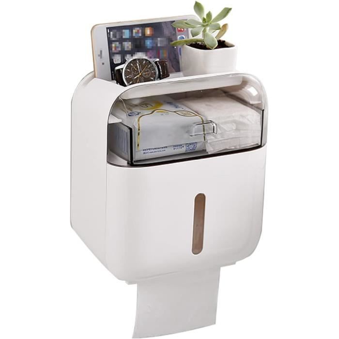 Porte Papier Toilette Mural Blanc, Porte Rouleau Papier Toilettes ...