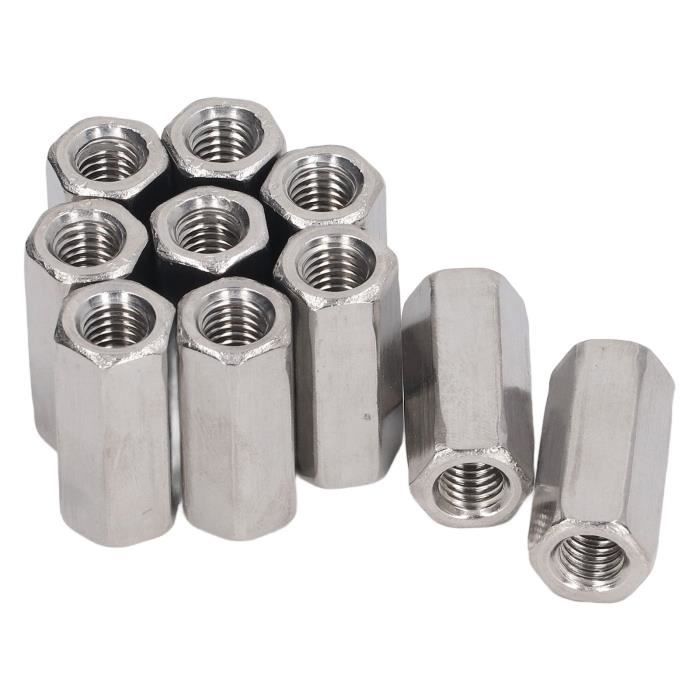 VBESTLIFE Écrou d'accouplement hexagonal 10 pièces écrous d ...
