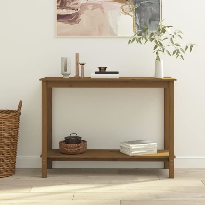 "Promo"Meuble d'Entrée LMT - Table console Marron miel 110x40x80 cm ...