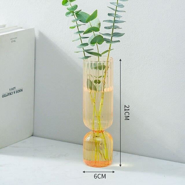 VASE,A-Yellow--Vase en verre Transparent pour décoration de maison ...