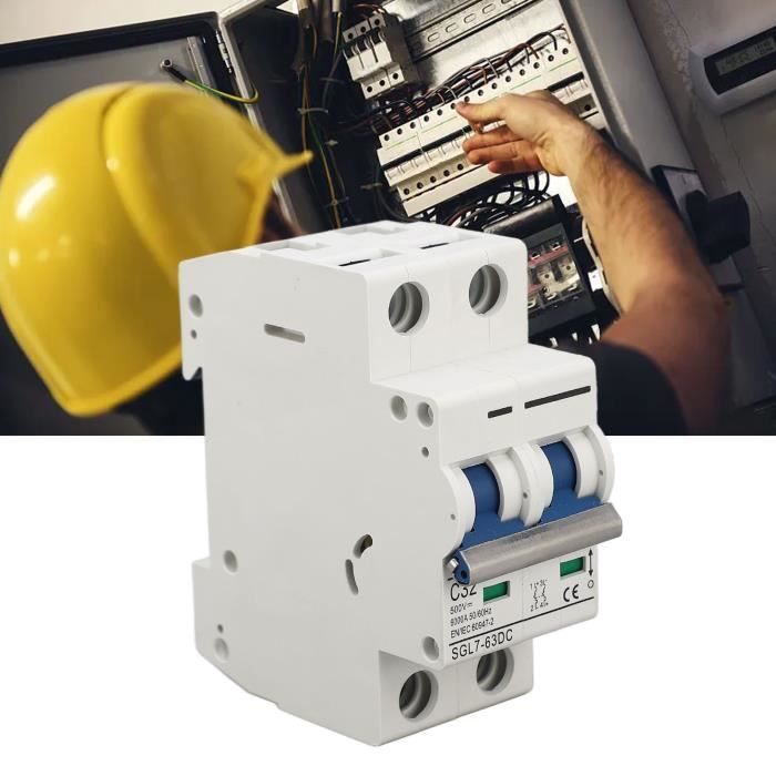Disjoncteur CC - ZJCHAO - SGL7 63DC - 500V - 2P - Protection contre courts-circuits et ...