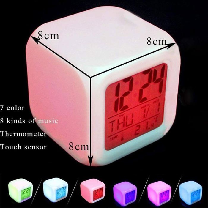 Animal Loup Réveil Intelligent Led Horloge Numérique Projecteur Coloré ...