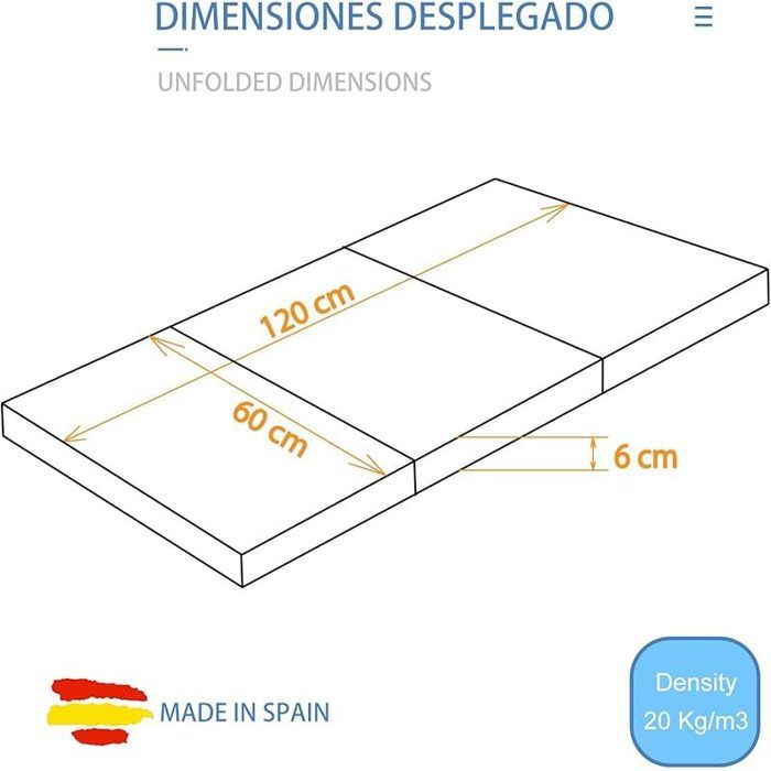 Matelas Lit Parapluie 60x120 cm Pliable Epais épaisseur 6 cm Inclut Sac ...