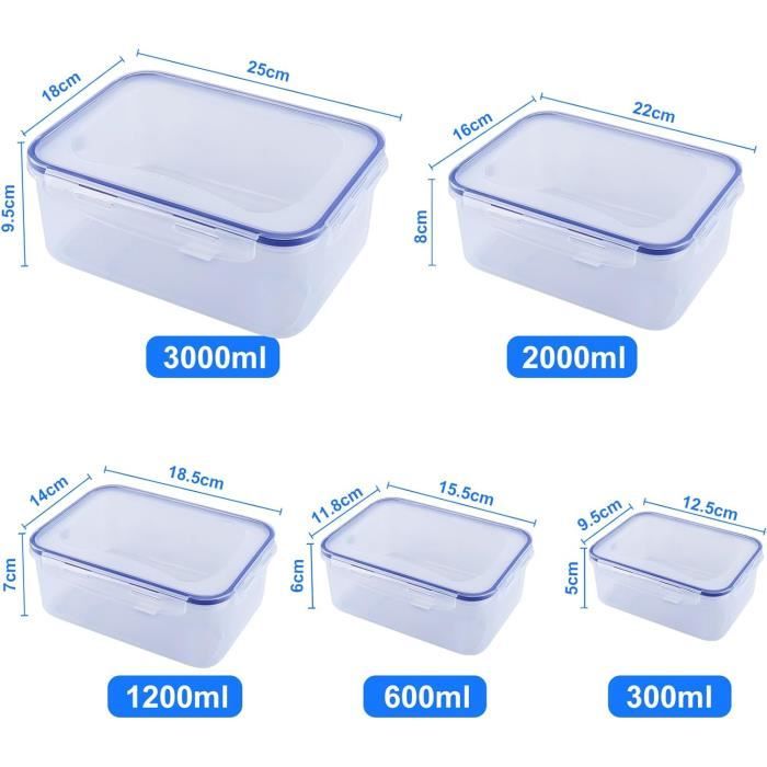 Boîte Hermétique Alimentaire - Tupperware - Lot de 5 - Verre ...