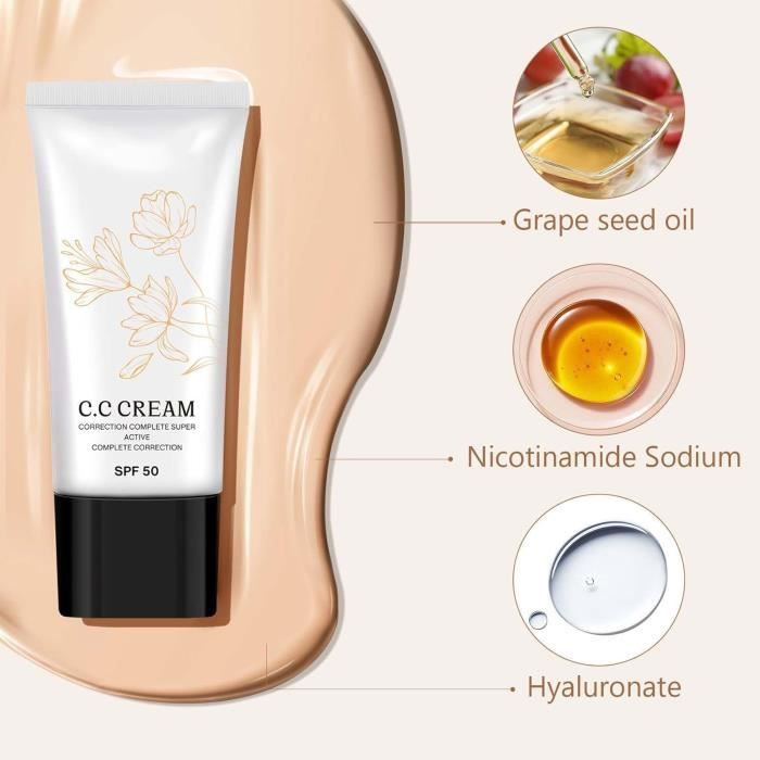 Crème CC - Coréenne - Changement de Couleur - SPF 50 - Longue Durée ...
