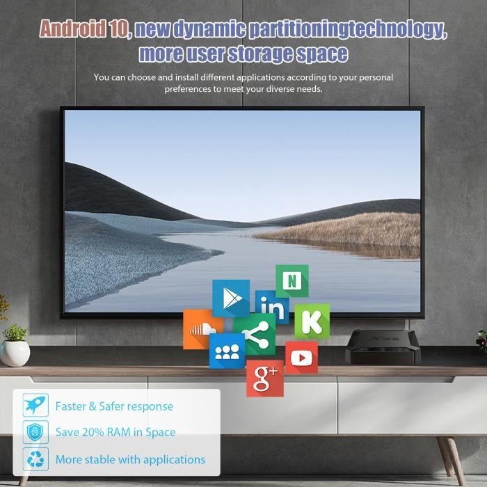 Boîtier Smart TV - PRUMYA - X96Q - Android 10 - 2 Go RAM - 16 Go ...