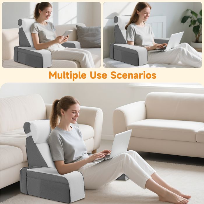 Coussin de Lecture pour Lit,coussin de dossier, oreiller ergonomique ...