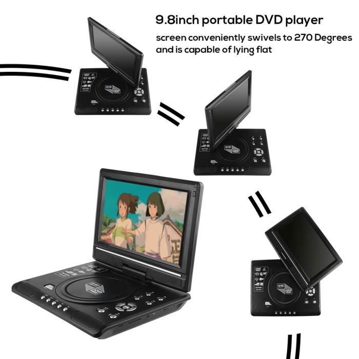 Lecteur DVD Portable 9,8 Pouces Avec Écran LCD HD Rotatif 270 ...
