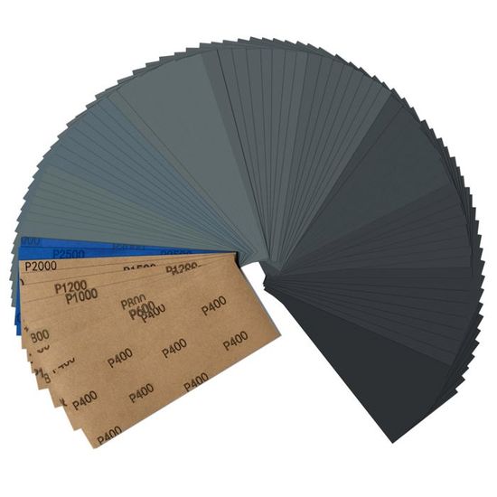 Lot de papier de verre humide et sec 400 600 800 1000 1200 1500 2000 ...