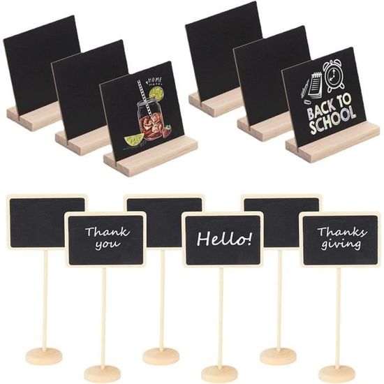 12pcs Mini Tableau Noir, Effaçable Petit Mini Panneaux de Tableaux ...