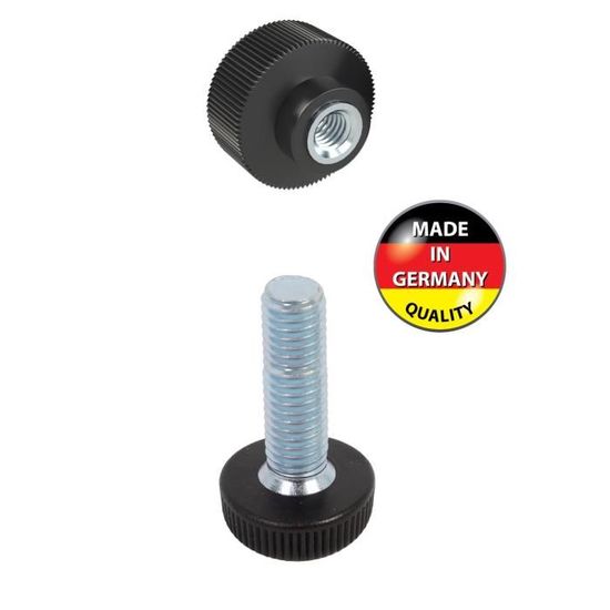 Vis + écrou bouton moleté diamètre M4 x longueur 20mm tête plastique ...