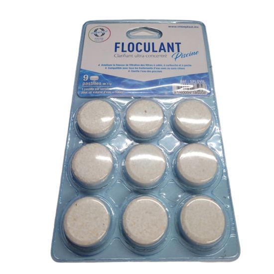 Lot de 5 blisters Flovil de 9 pastilles - floculant clarifiant piscine ...