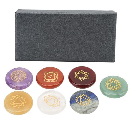 TMISHION pierre de souci Chakra Stones Naturel Semi Précieuse Pierre Yoga Pierre Chakra Pierre ...