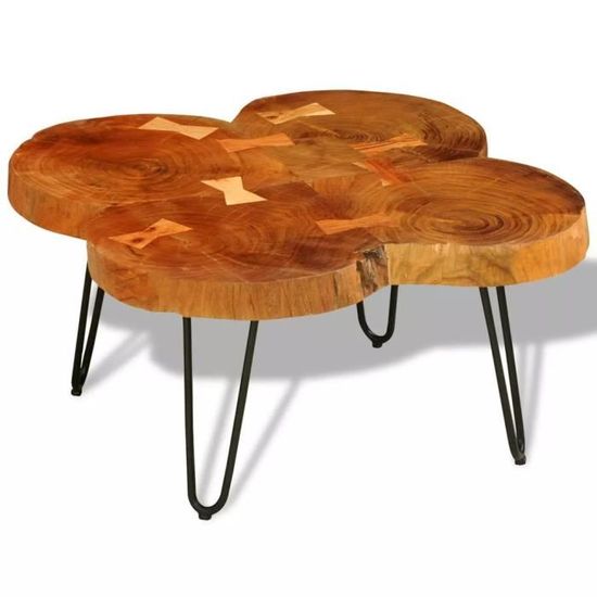 GEST Table basse 35 cm 4 troncs Bois - Cdiscount Maison