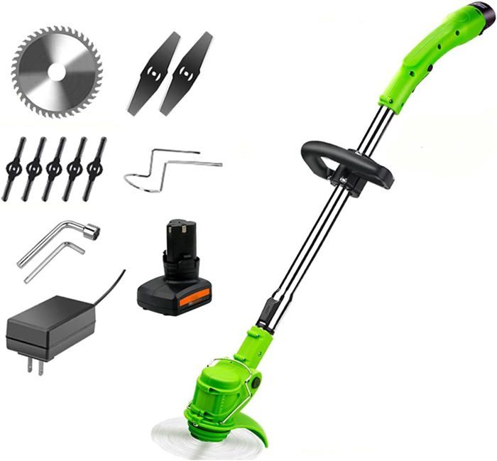 Tondeuse à Gazon Portable sans Fil, Coupe-Bordure sans Fil, 12 V, 6,0 Ah Kit de Coupe-Herbe ...