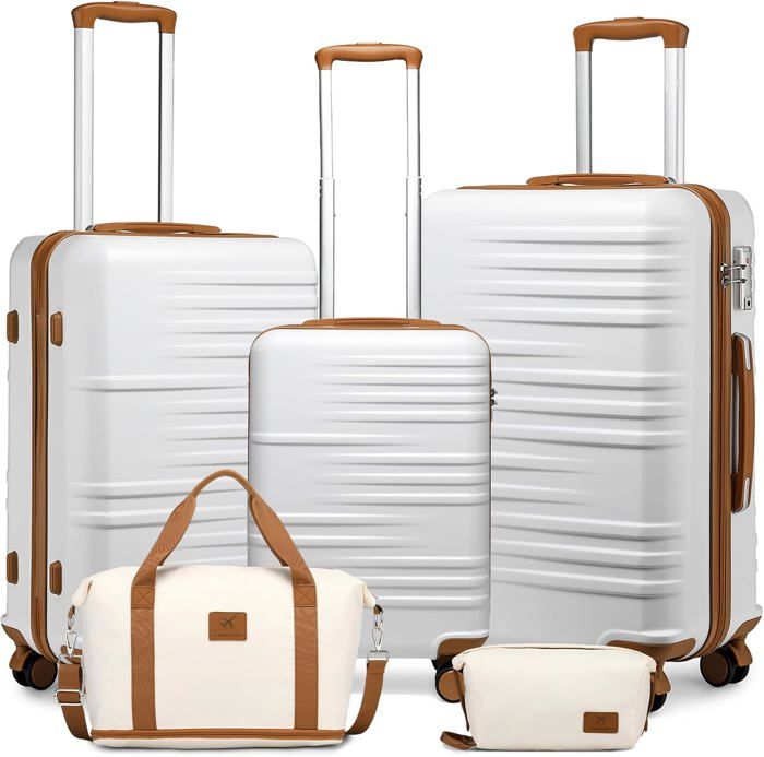 Set De 5 Valises De Voyage Rigide Valise Cabine+ Valise Moyenne+Valise ...