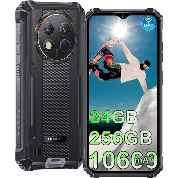 Telephone Portable Incassable OUKITEL G1 24Go+256Go 6,52" 10600mAh ...