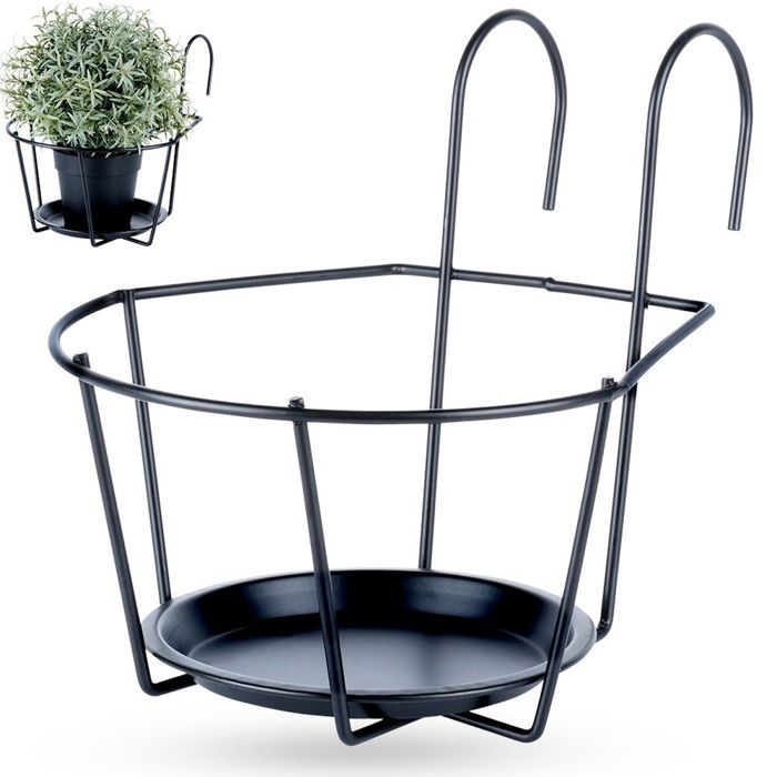 VILDE Support Pot de Fleur pour Balcon - Support pour pot jusqu'à 10 cm ...