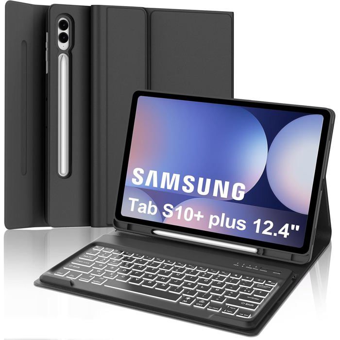 Clavier Samsung Galaxy Tab S9 FE/S9/S10 Plus 12.4,Français AZERTY,Coque ...