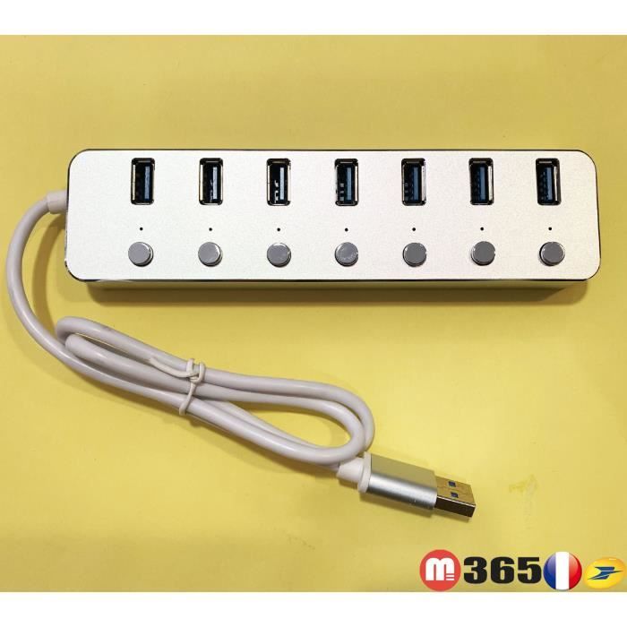 Hub usb Multiprise 7 Ports Usb 3.0 Cable PC usb avec Interrupteur ... Hub usb Multiprise 7 Ports Usb 3.0 Cable PC usb avec Interrupteur ...