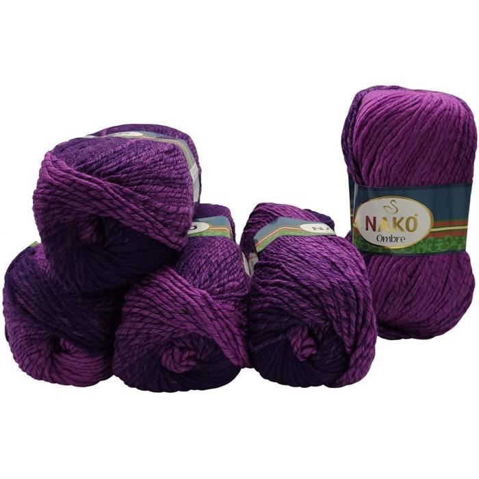 5 pelotes de fil à tricoter Ombre 2 couleurs, 500 g de laine à tricoter ...