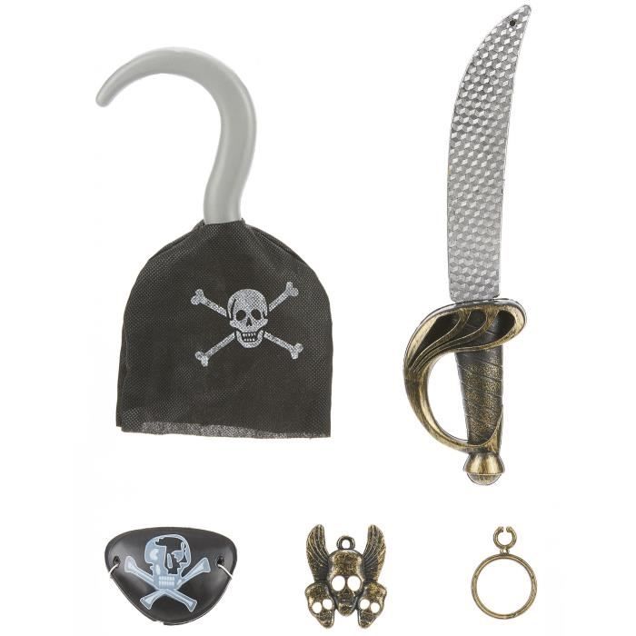 Kit de pirate - Sabre, crochet, insigne et cache eil et boucle d ...