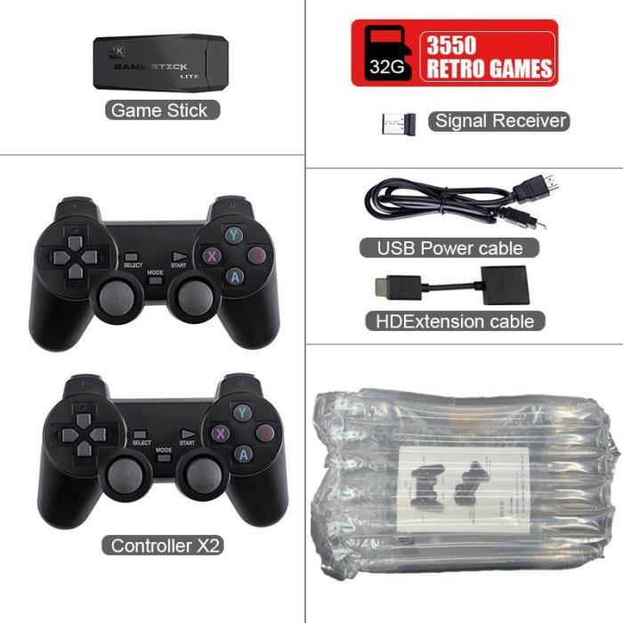Console de Jeux vidéo 24G Double Contrôleur Sans Fil Jeu Bâton 4K 10000 ...