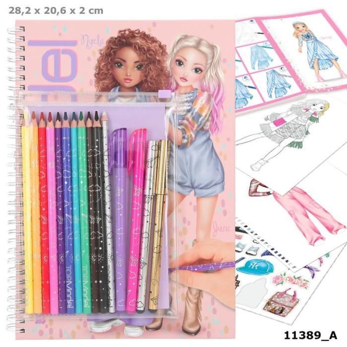 Album à colorier avec ses crayons Topmodel - Cdiscount Jeux - Jouets