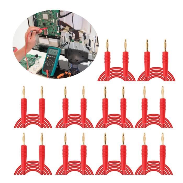 JIE Cen Cordon De Test À Fiche Banane 10 Set Banana Plug Test Lead Cble ...