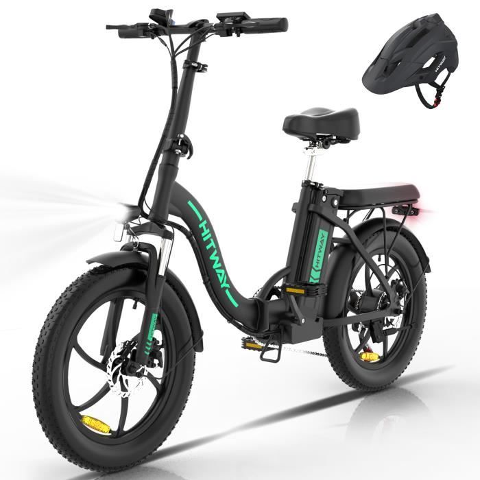 HITWAY Vélo Électrique Noir,20" VTT Fat Bike Electrique Adulte Pliable ...