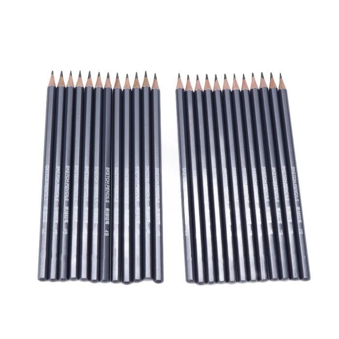 HURRISE Crayons à dessin Crayons de dessin en Graphite noir fluide 2B ...