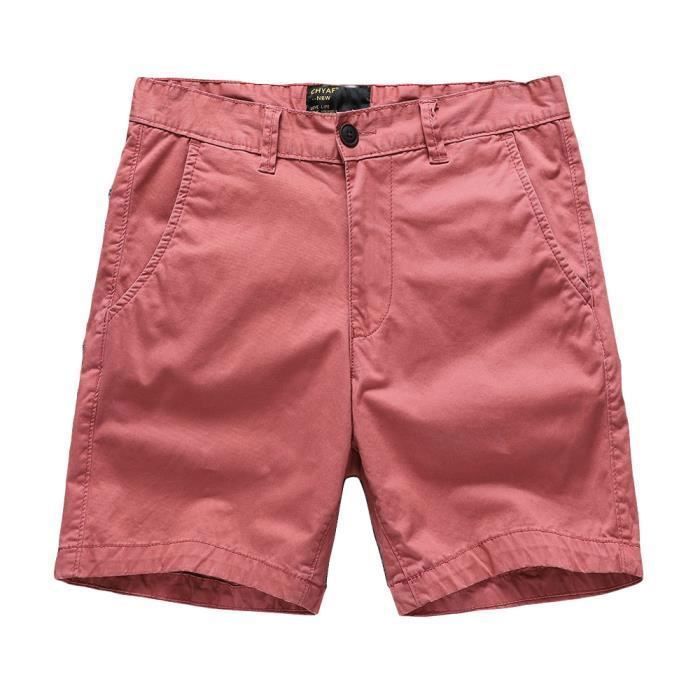 Short Cargo de Travail Homme Rose - Coton - Casual Lâche Coupe Droite ...